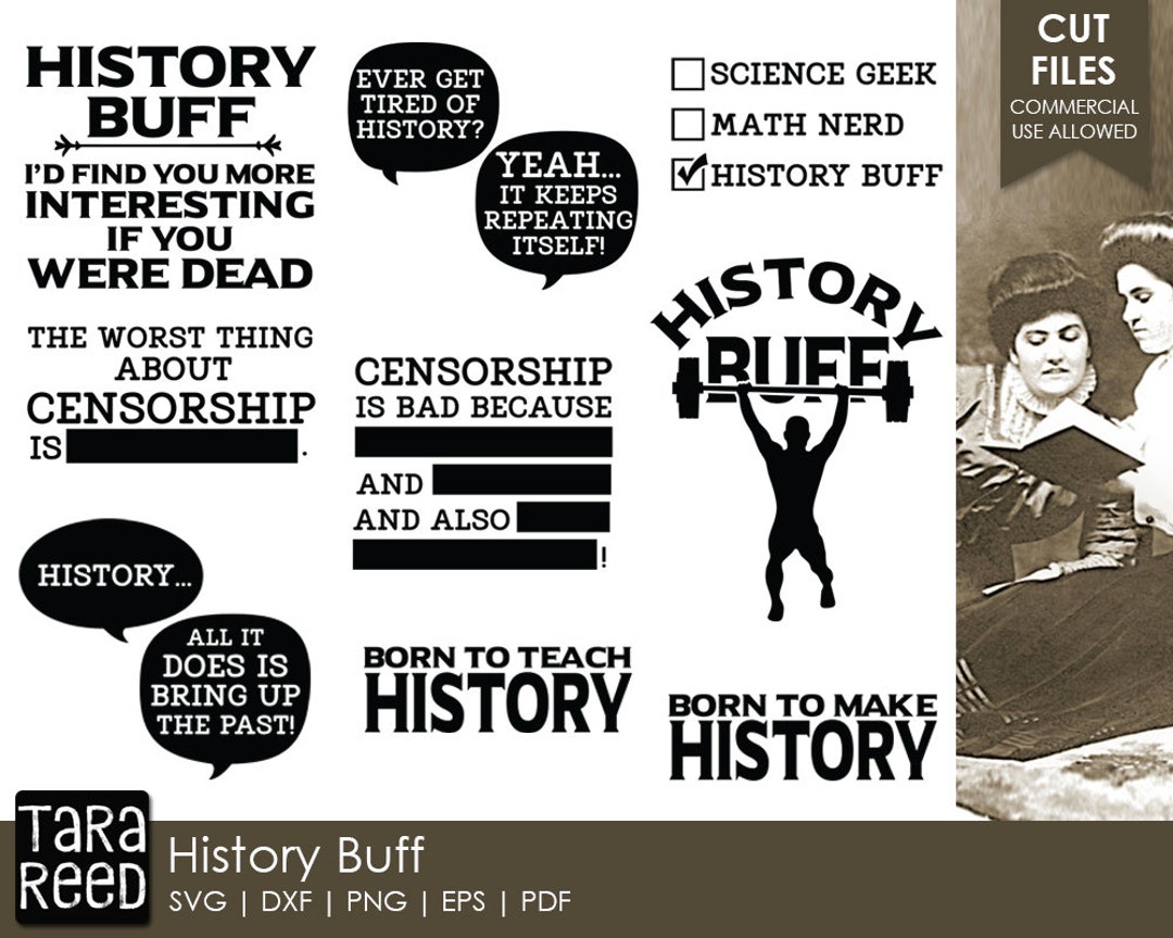 History Buff History SVG and Cut Files for Crafters - Etsy