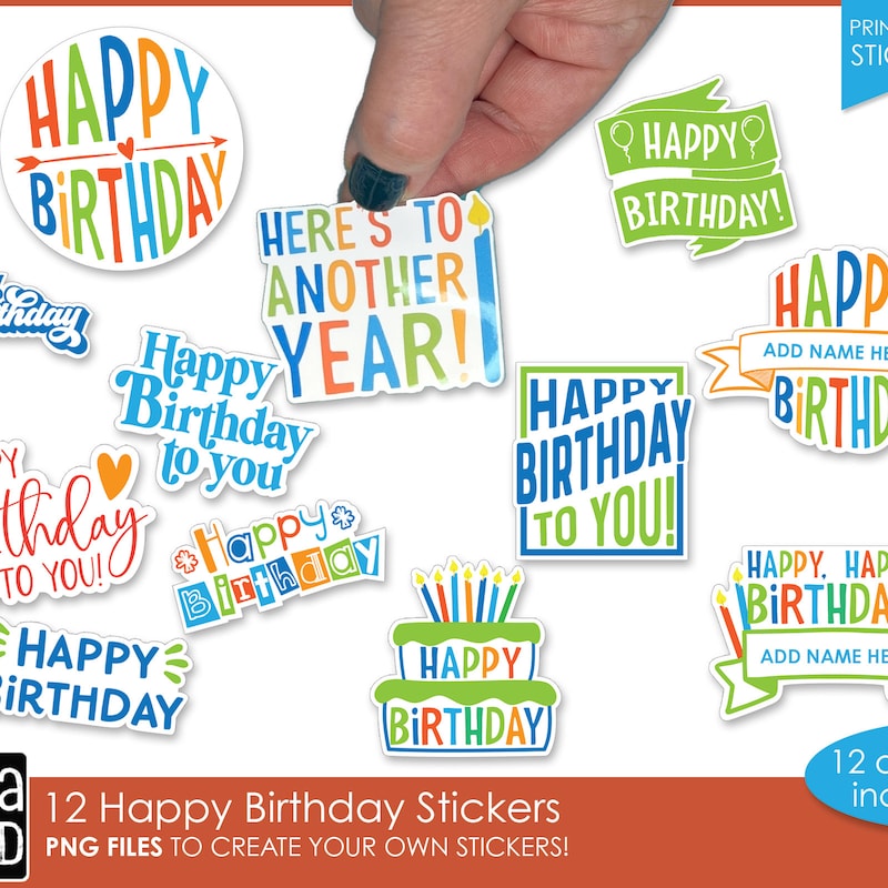 Happy Birthday Sticker - Etsy