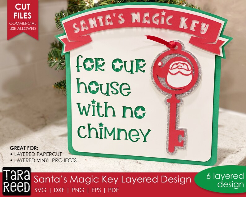 3D Santa's Magic Key Layered Paper Cut Design | Etsy