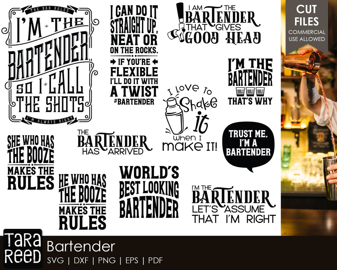 Bartender SVG and Cut Files for Crafters - Etsy