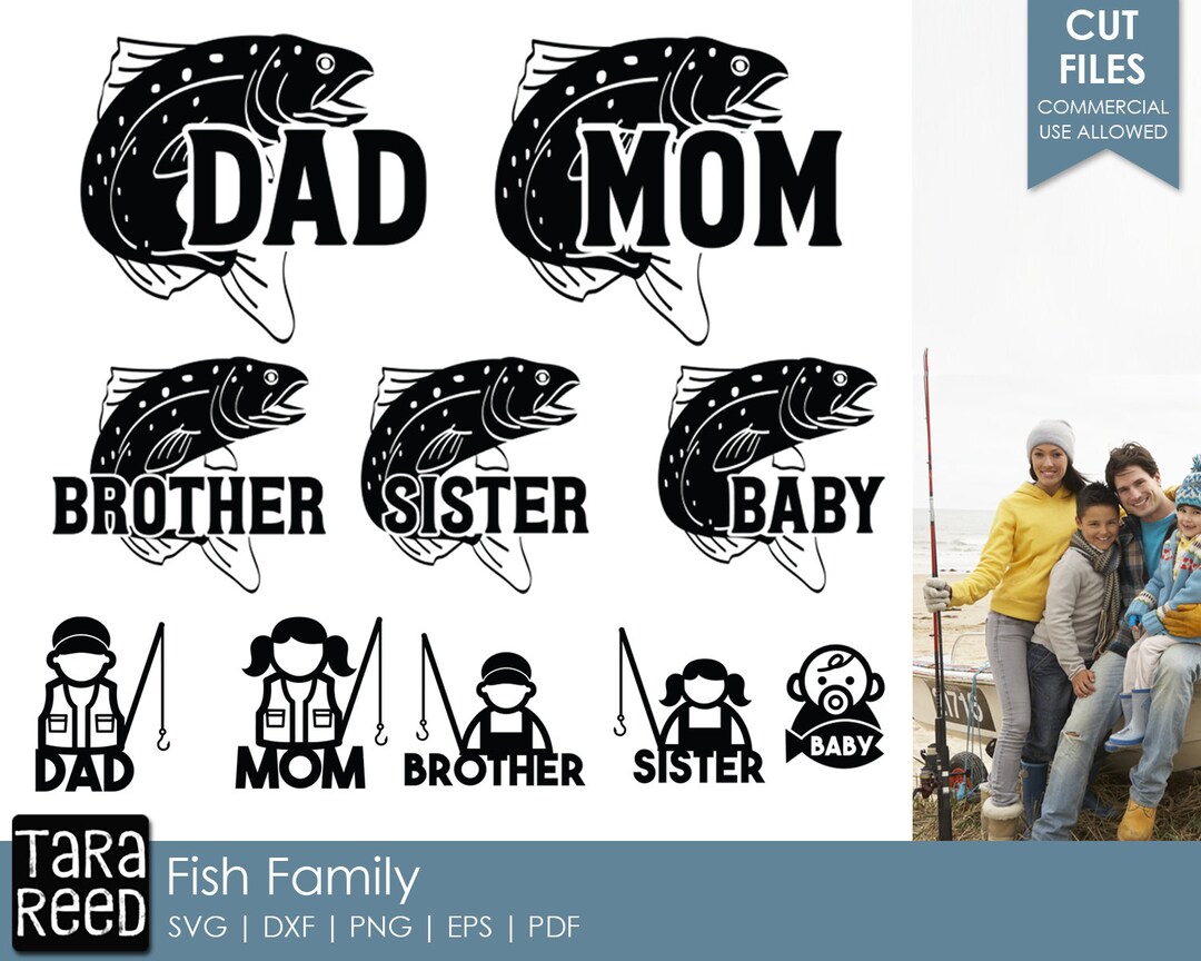 Fish Family - Fishing SVG and Cut Files for Crafters - Etsy