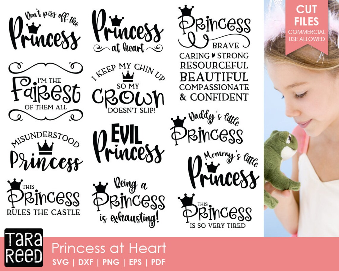 Princess at Heart Princess SVG and Cut Files for Crafters | Etsy