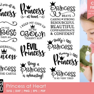 Princess at Heart - Princess SVG and Cut Files for Crafters - Etsy