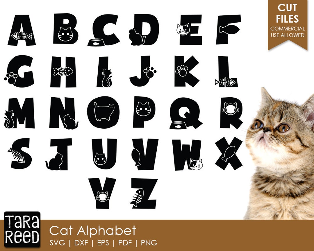 Cat Alphabet Cat SVG and Cut Files for Crafters - Etsy Ireland