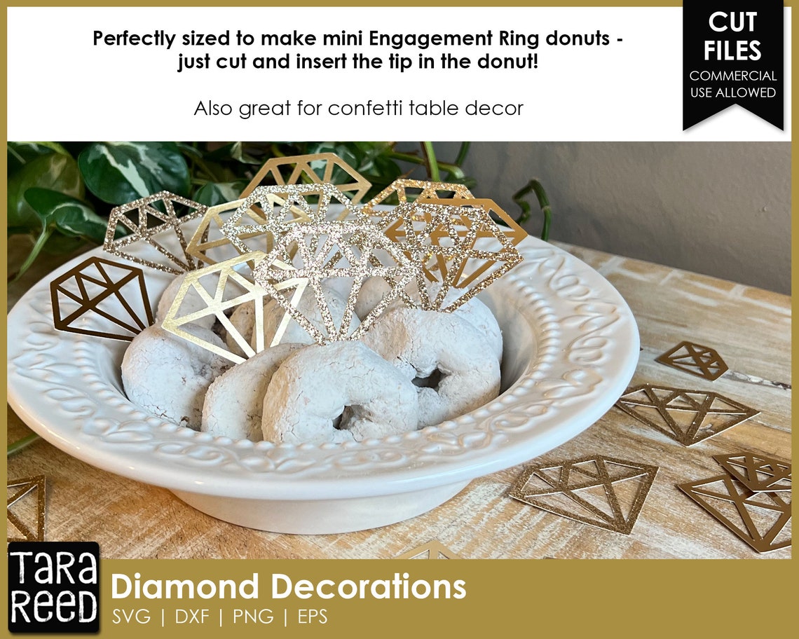Mini Donut Diamond Engagement Ring SVG Bridal Shower Food | Etsy
