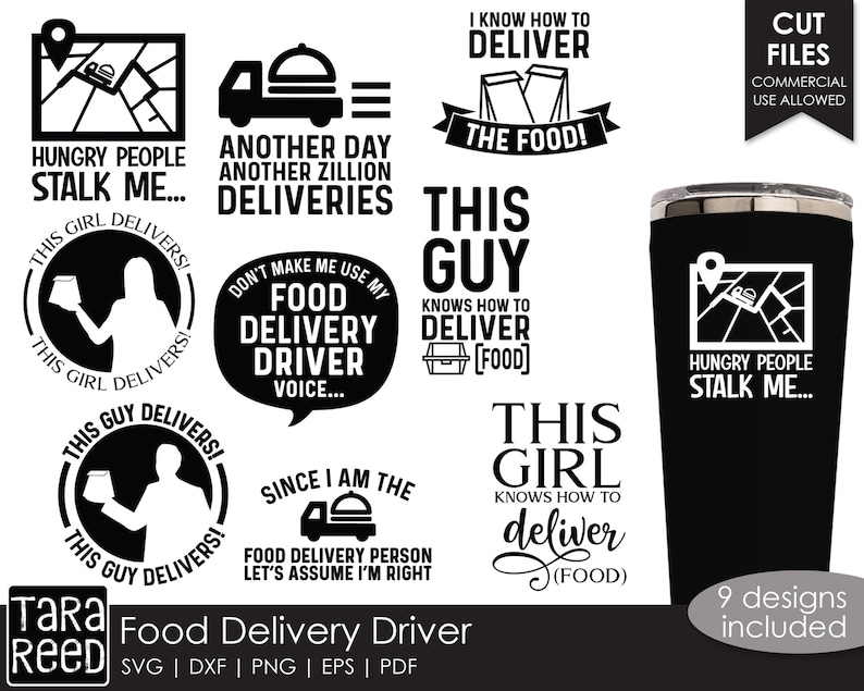 Food Delivery Driver SVG and Cut Files for Crafters - Etsy