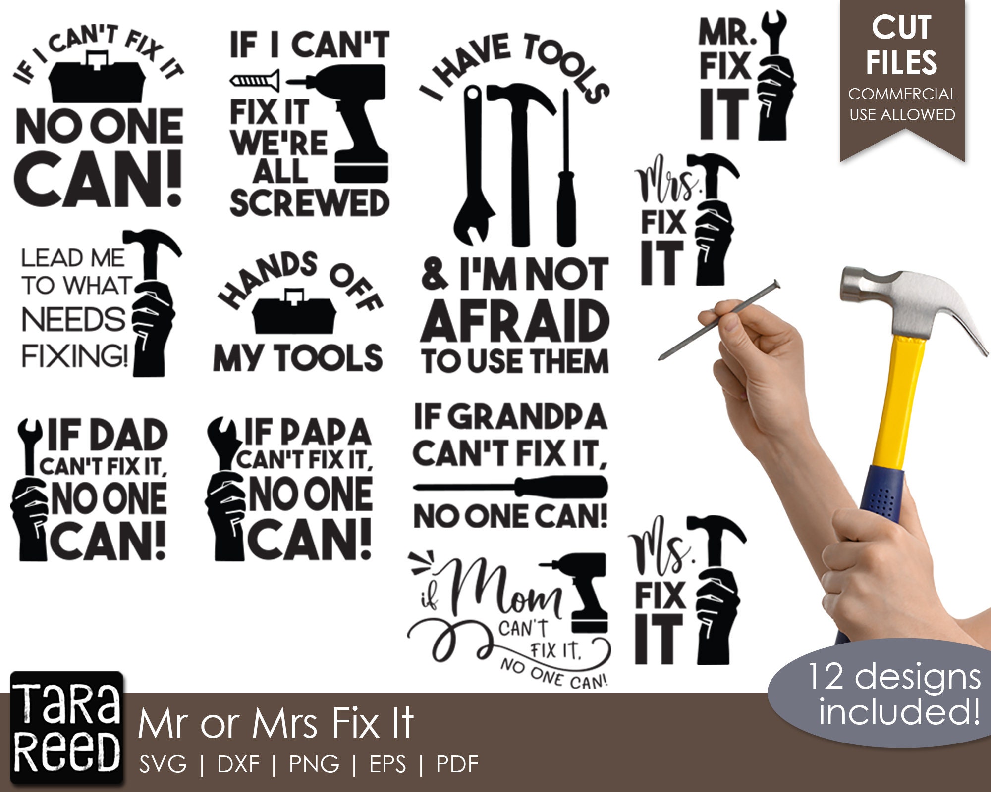 Mr or Mrs Fix It Handyman SVG and Cut Files for Crafters | Etsy