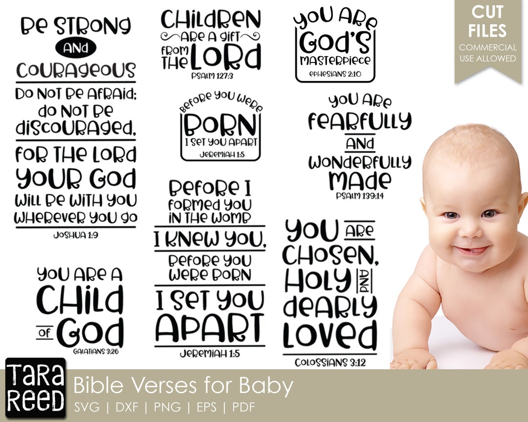 Bible Verses for Baby - Bible Verse SVG and Cut Files for Crafters - Etsy