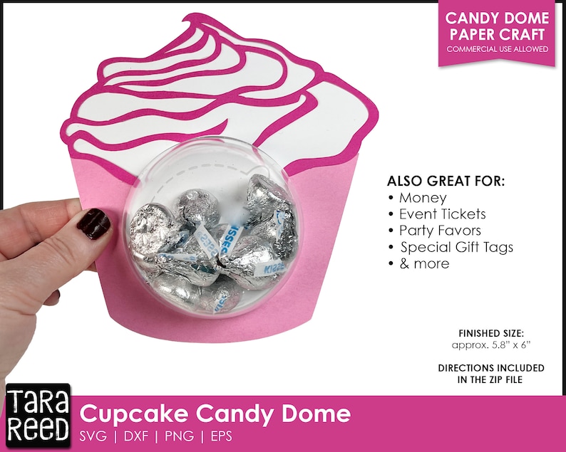 Cupcake Candy Dome SVG for Cricut Birthday Party Favor - Etsy
