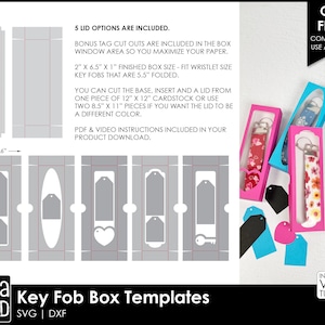 Wristlet Keychain Box Template Key Fob Display Box - Etsy