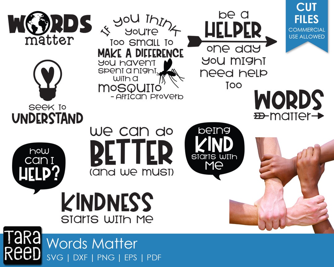 Words Matter - Kindness SVG and Cut Files for Crafters - Etsy