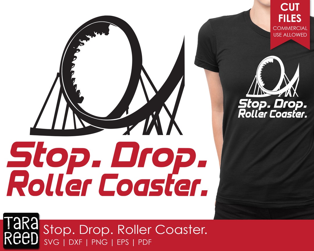Stop Drop Roller Coaster - Amusement Park SVG and Cut Files for ...