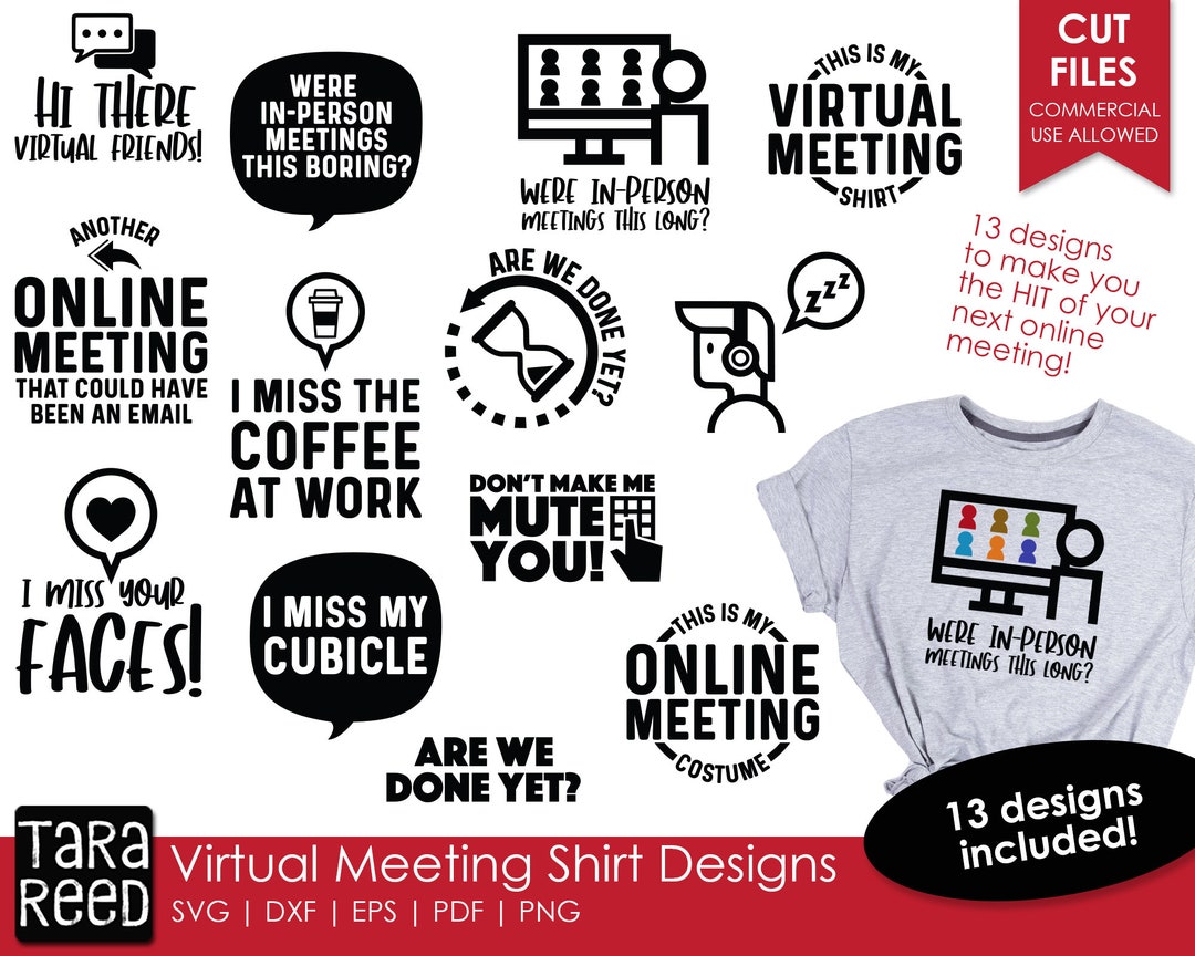 Virtual Meeting Shirt Designs Work SVG and Cut Files for Crafters - Etsy