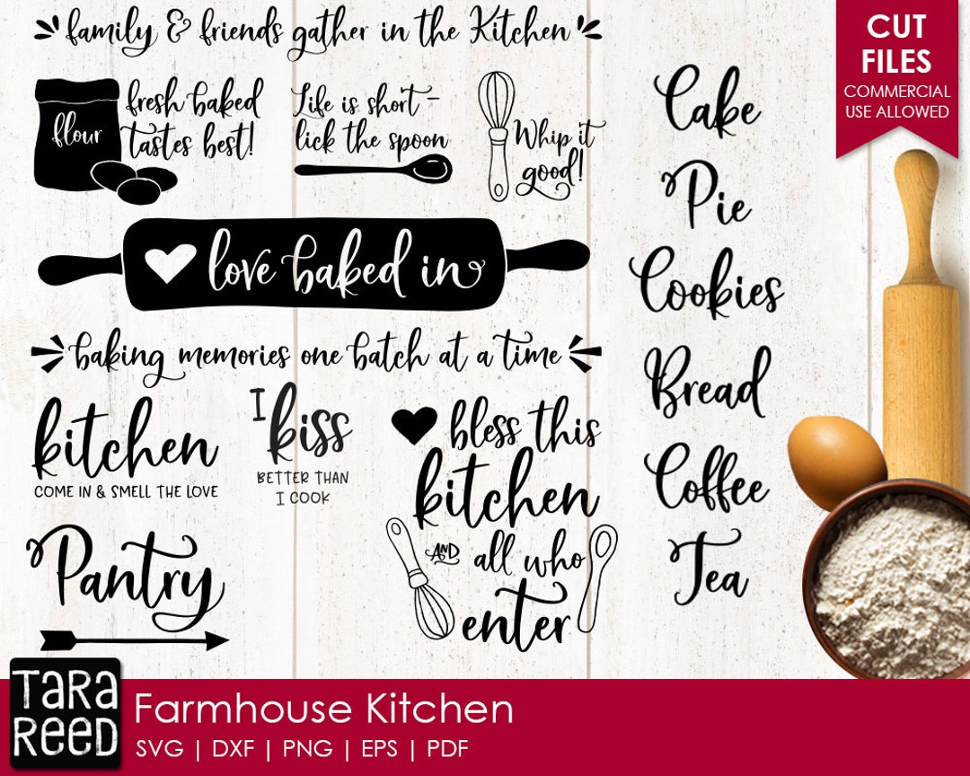 Farmhouse Kitchen - Kitchen SVG and Cut Files for Crafters - Etsy