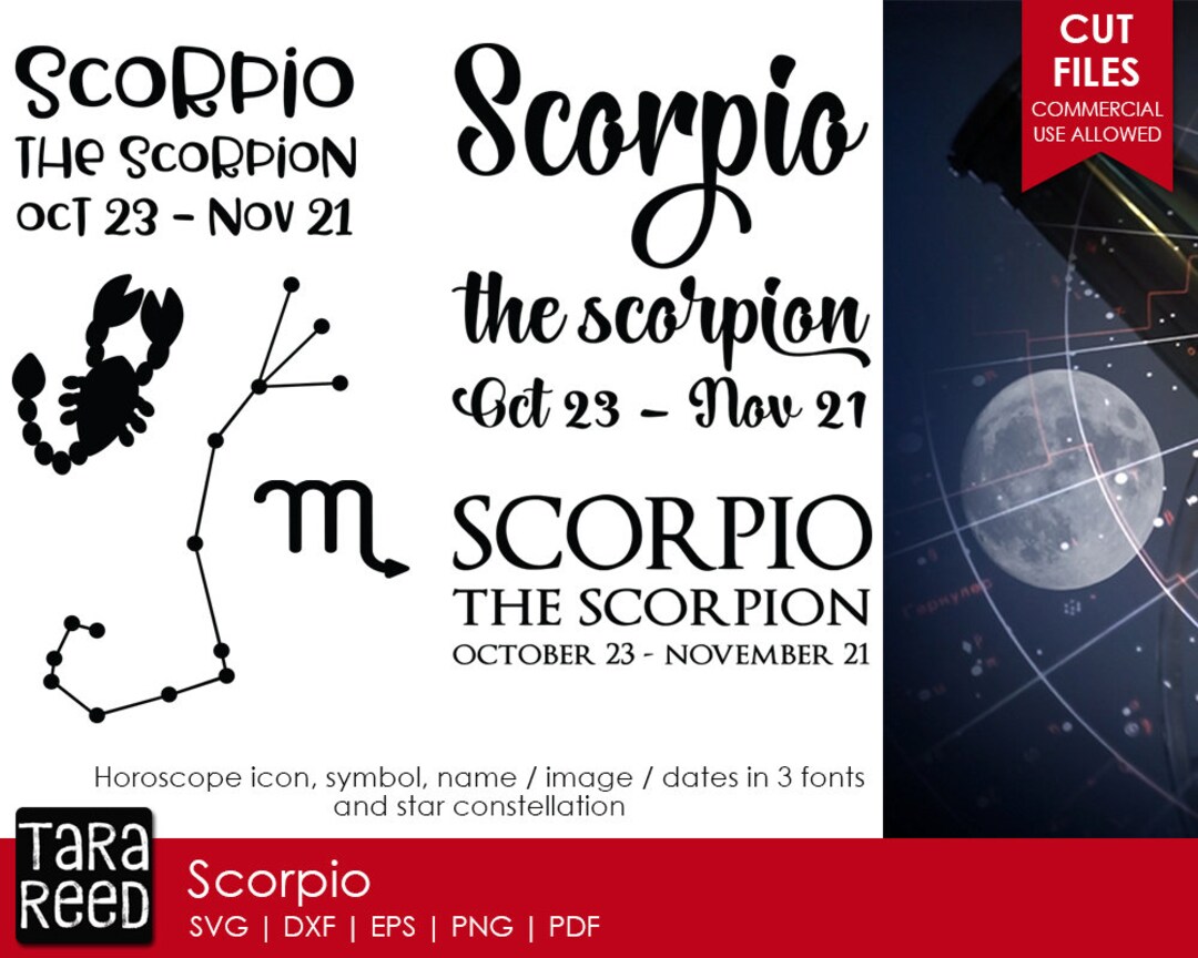 Scorpio Zodiac SVG and Cut Files for Crafters - Etsy