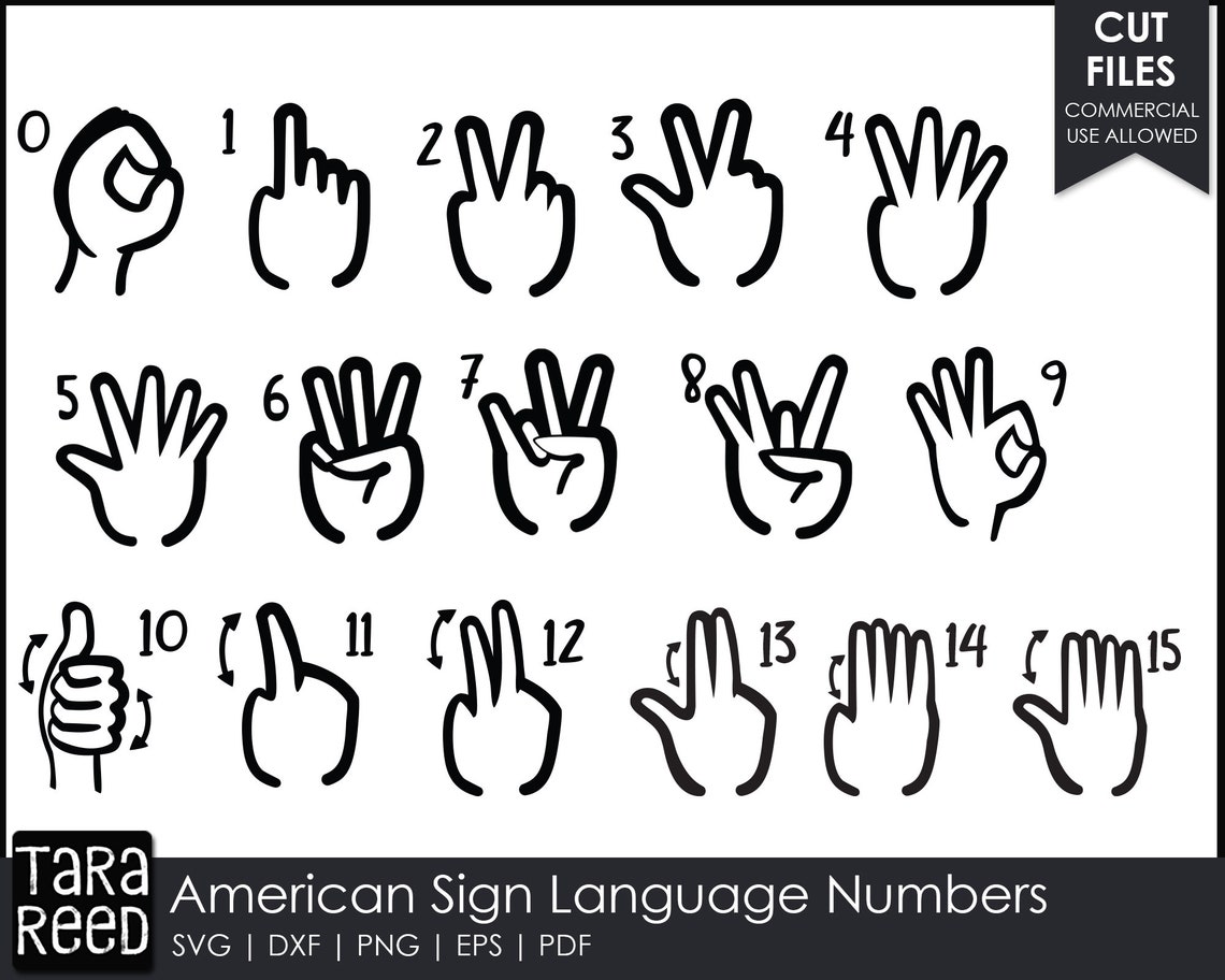 Sign Language Numbers American Sign Language SVG and Cut - Etsy