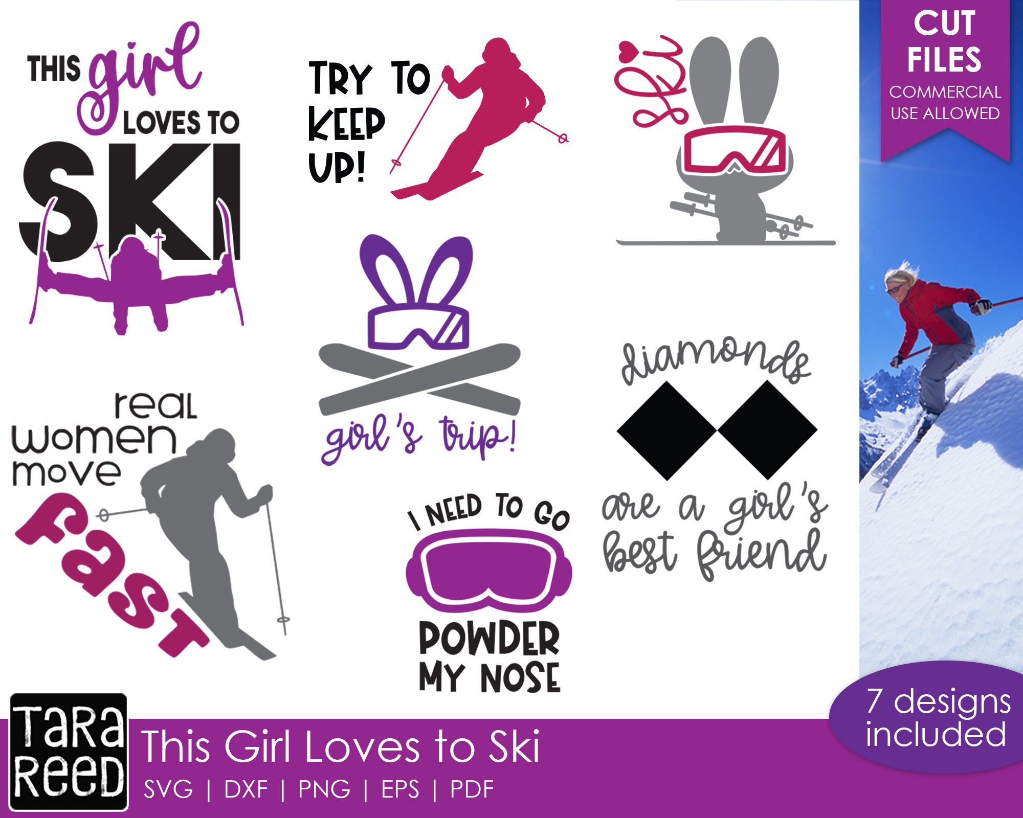 Powder Skiing Girl