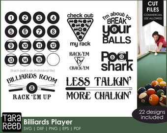 8-ball Skull Skeleton Billiards Pool Player Silhouette Emblem - Etsy