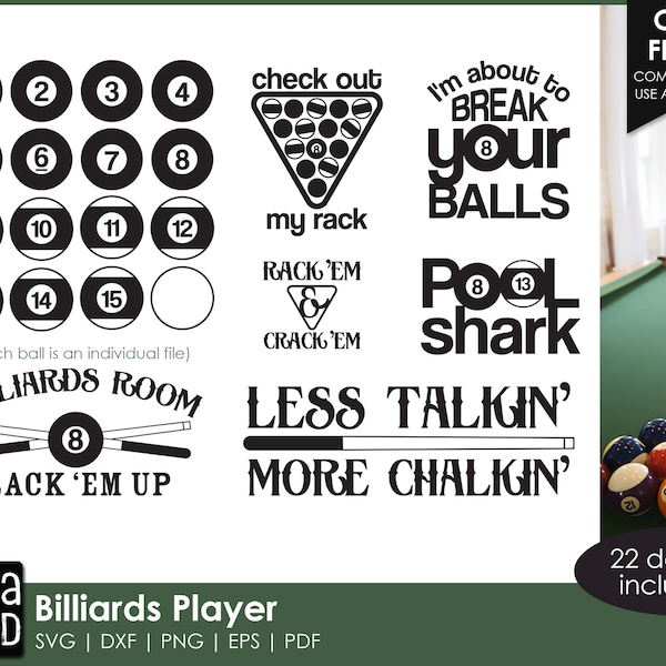 Billiards Svg - Etsy