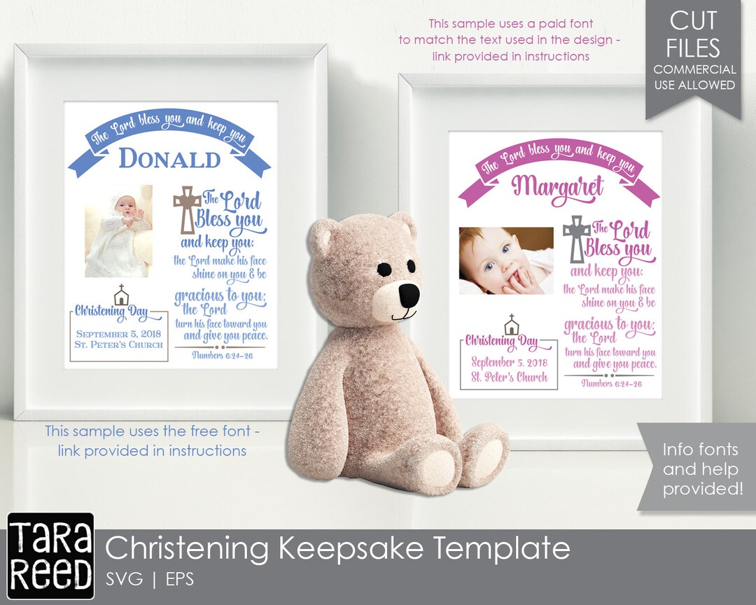 Personalized Christening Keepsake Template Christian SVG and Cut Files ...