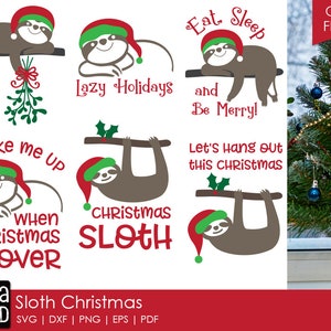 Sloth Christmas Sloth SVG and Cut Files for Crafters - Etsy