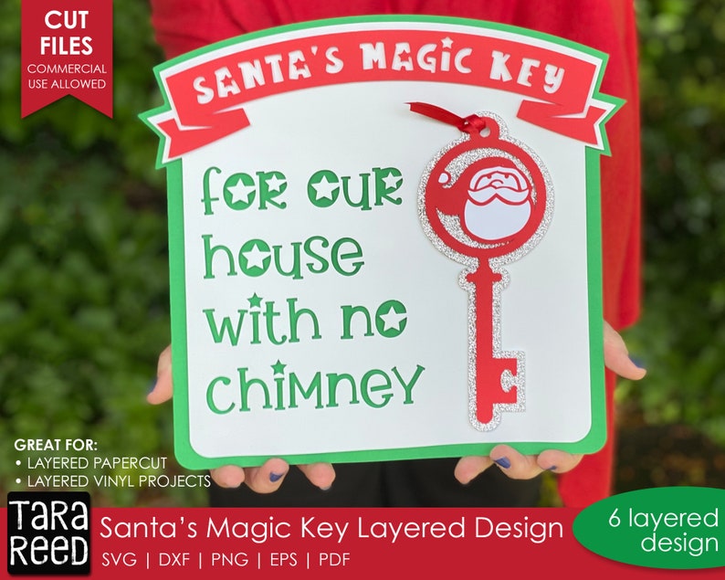 3D Santa's Magic Key Layered Paper Cut Design | Etsy