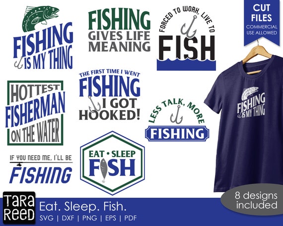 Eat Sleep Fish Fishing SVG and Cut Files for Crafters | Etsy