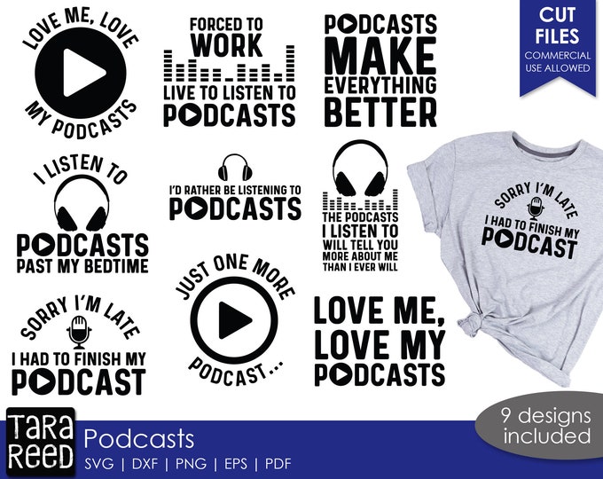 Podcast Clipart Bundle With Illustrations Hand Drawn Icons SVG and PNG ...