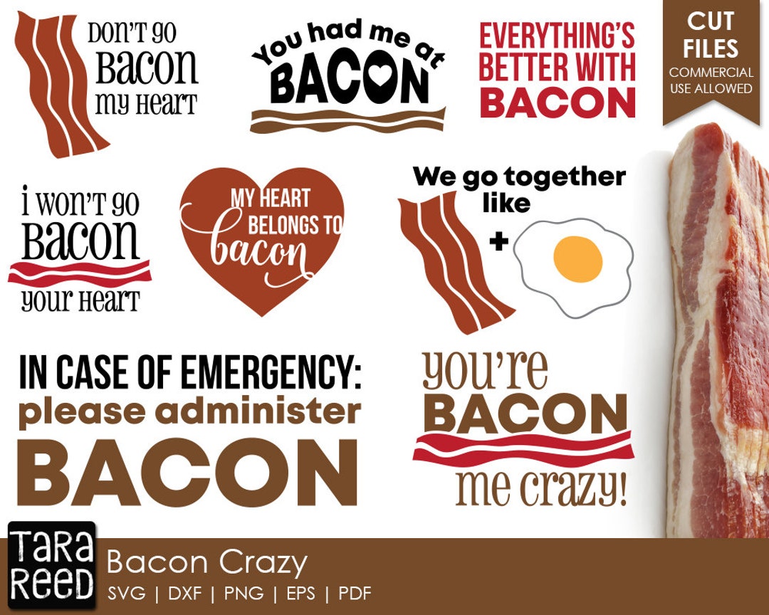 Bacon SVG and Cut Files for Crafters - Etsy