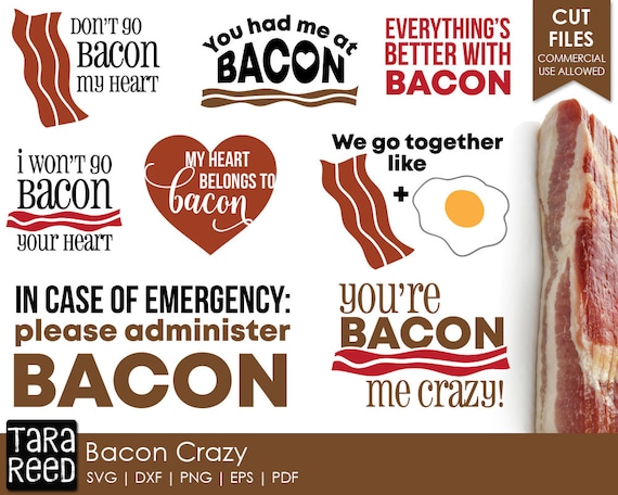 Bacon SVG and Cut Files for Crafters | Etsy Canada