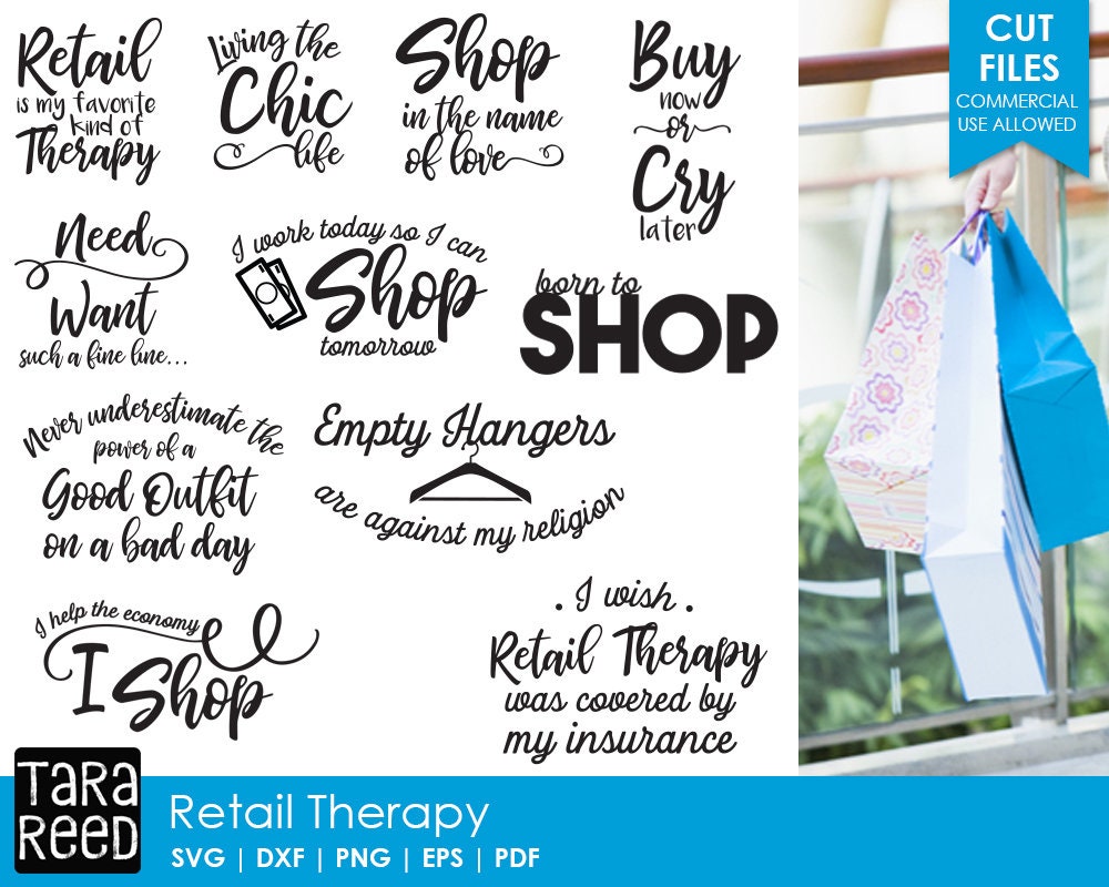 Retail Therapy - Shopping SVG and Cut Files for Crafters - Etsy UK