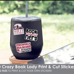 Printable Book Quote Stickers Reading Print and Cut Stickers - Etsy