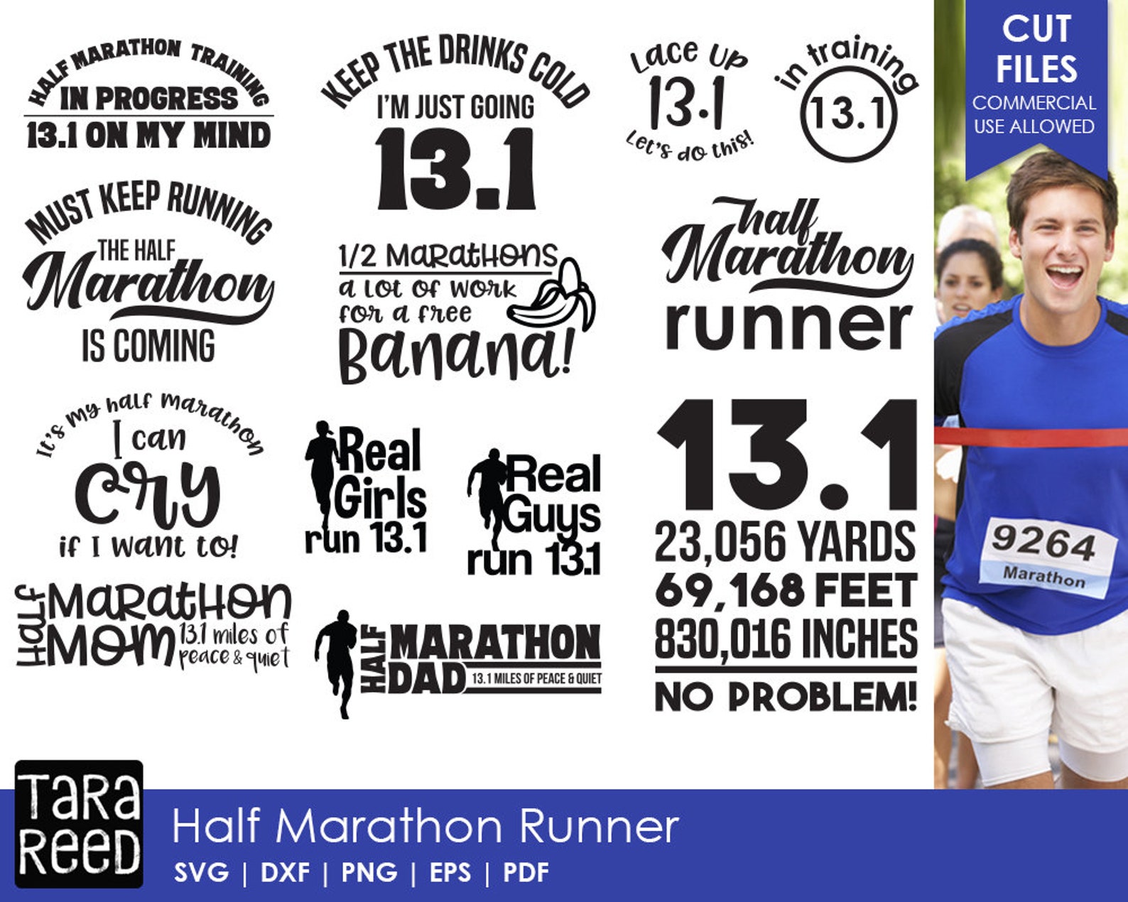 Half Marathon Runner Runner SVG and Cut Files for Crafters - Etsy