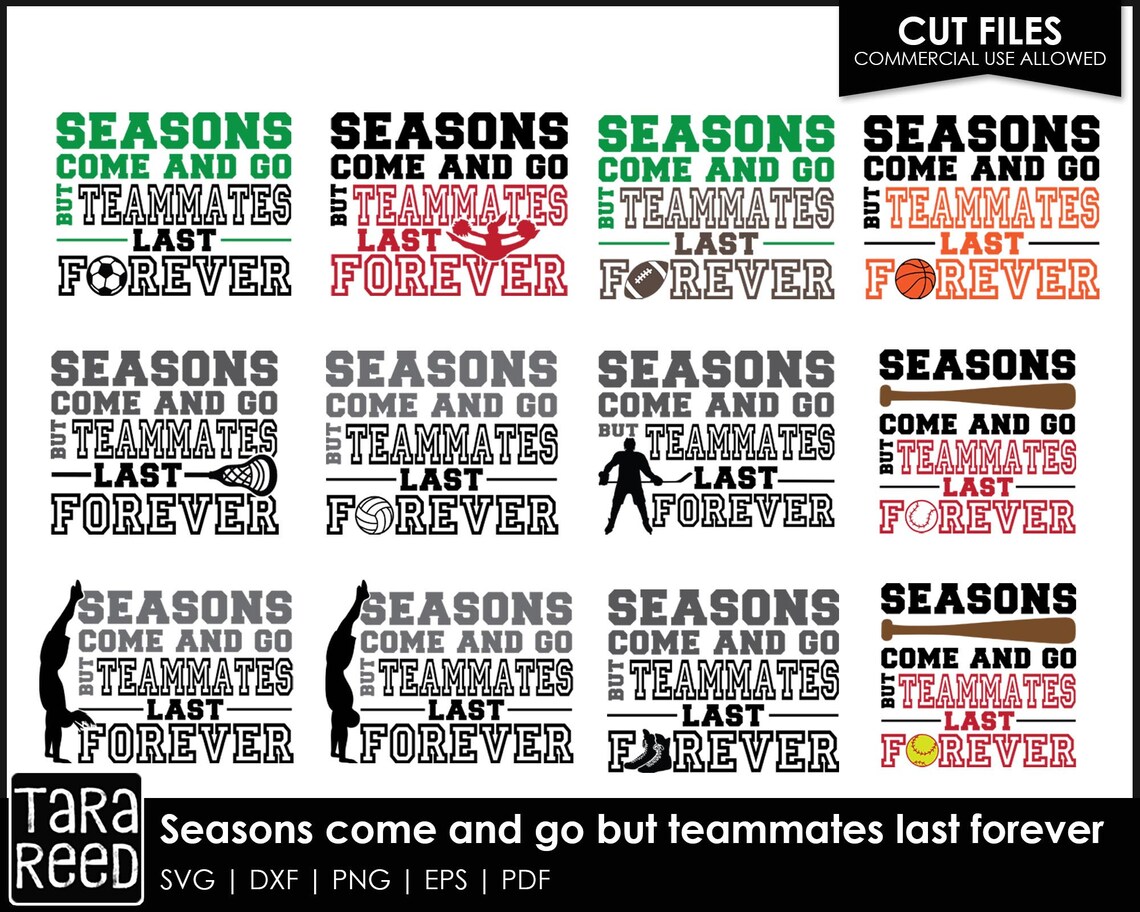 Sports Quote SVG Bundle Teammates Last Forever - Etsy