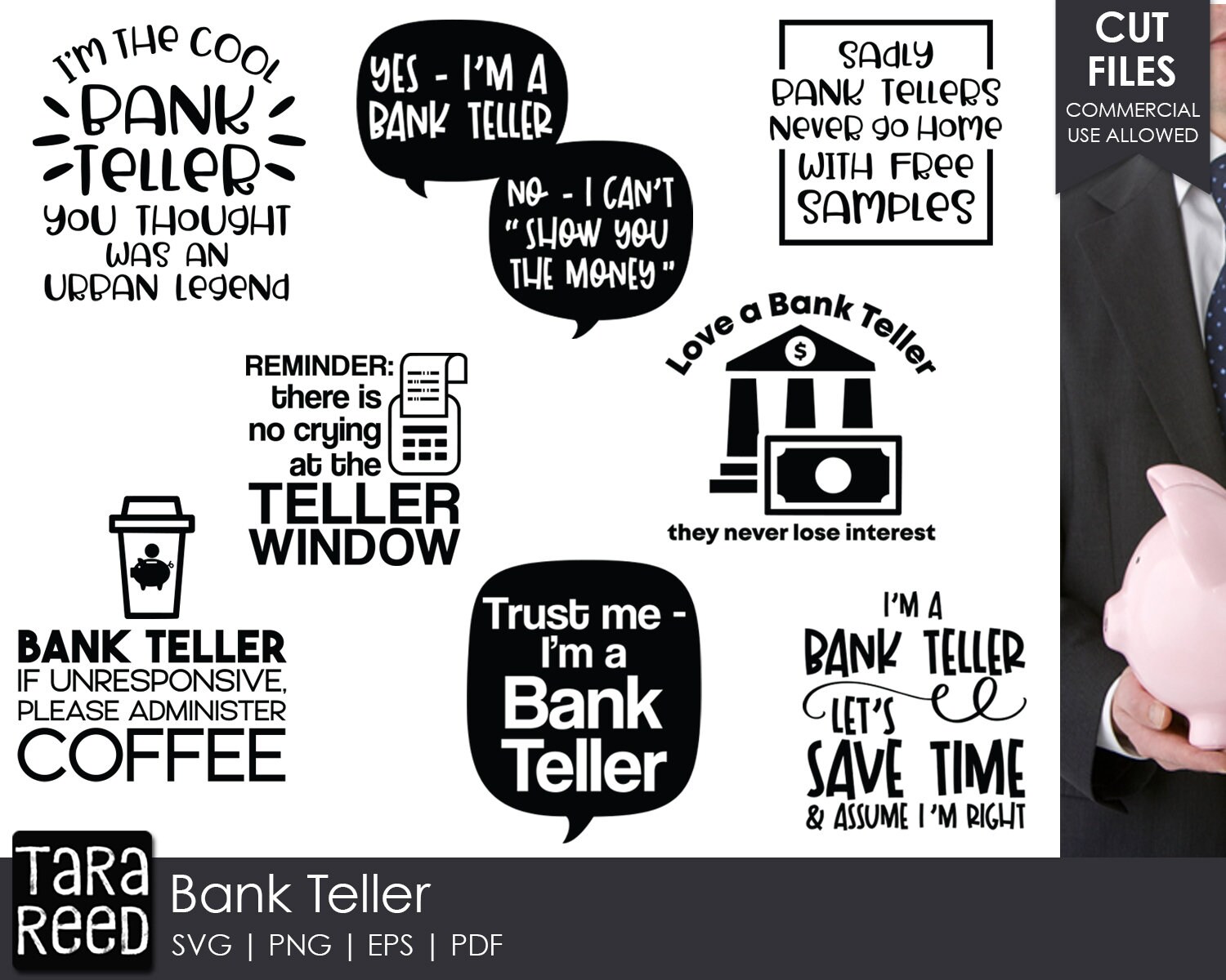 Bank Teller SVG and Cut Files for Crafters - Etsy Hong Kong