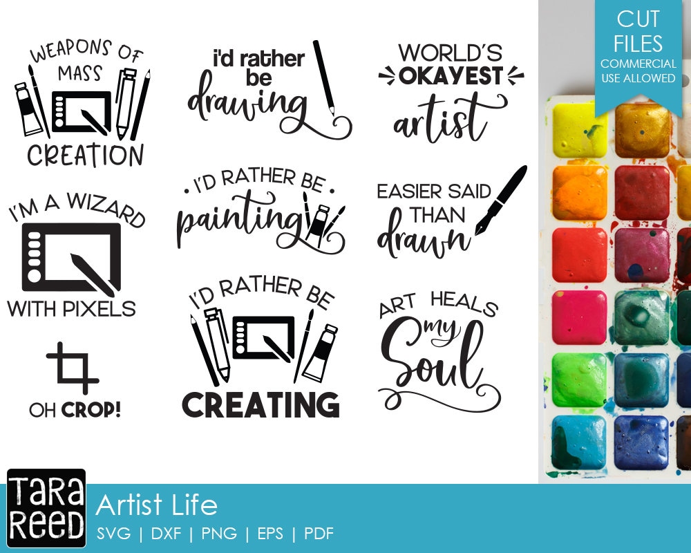 Artist Life Art SVG and Cut Files for Crafters | Etsy