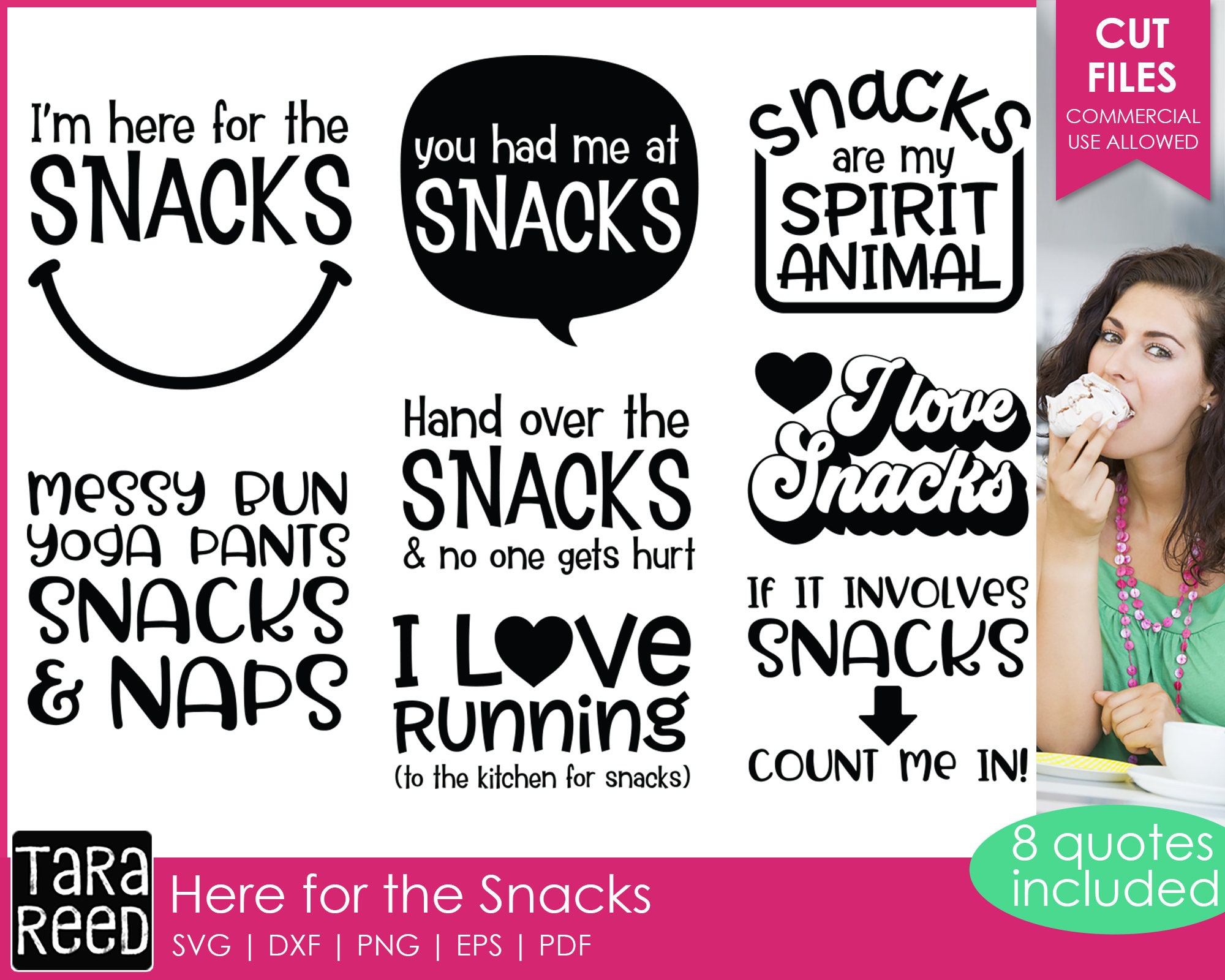 Here for the Snacks - Food SVG and Cut Files for Crafters - Etsy