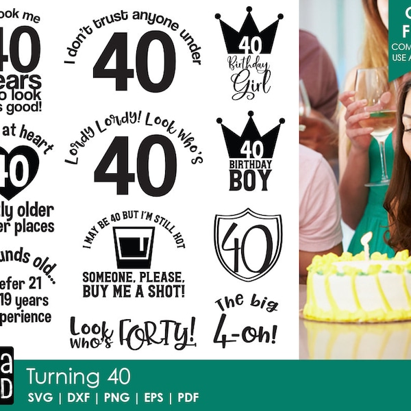 Turning 40 Svg - Etsy