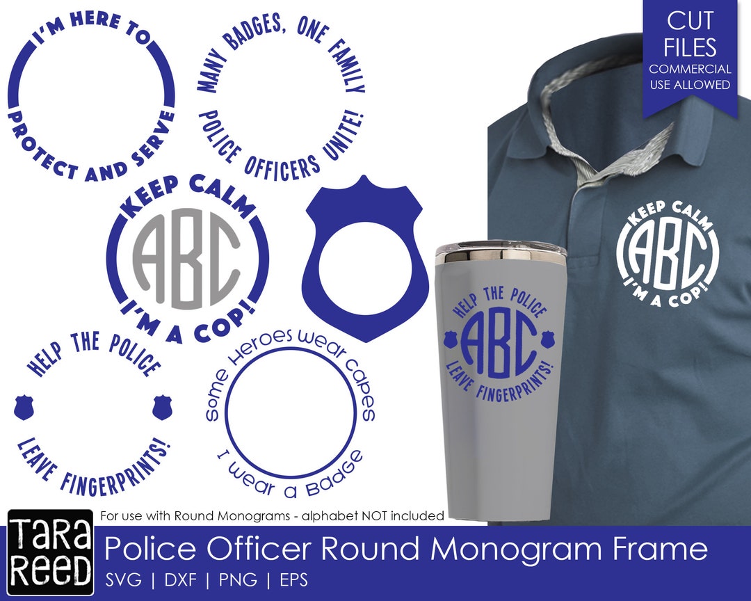 Police Officer Round Monogram Frame Police SVG and Cut Files for ...