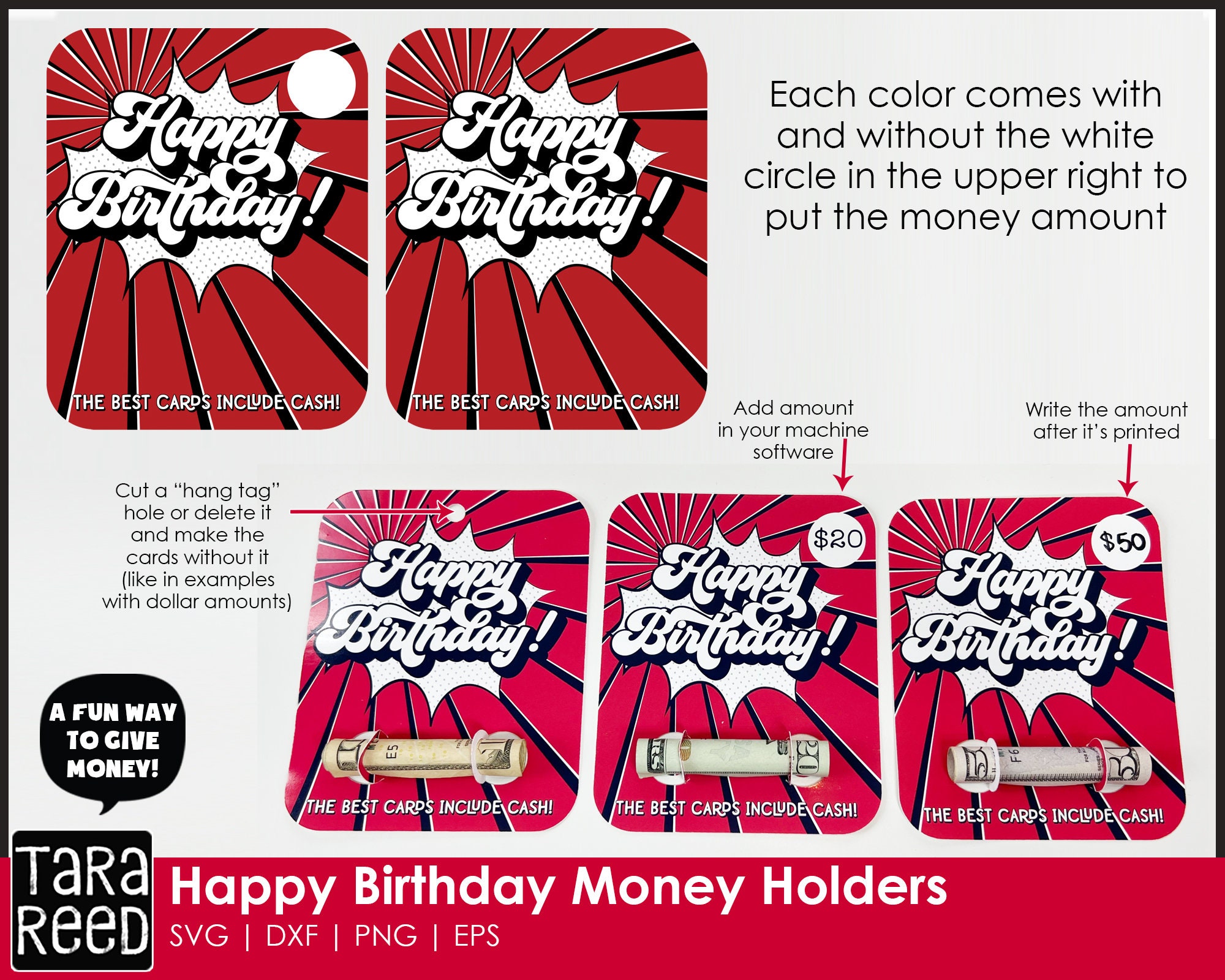 Print and Cut Birthday Money Holder Bundle for Cricut and Silhouette - Etsy