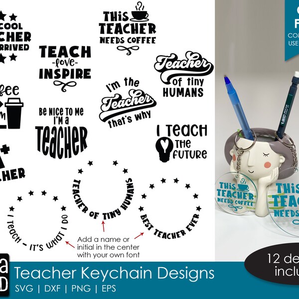 Teacher Keychain - Etsy