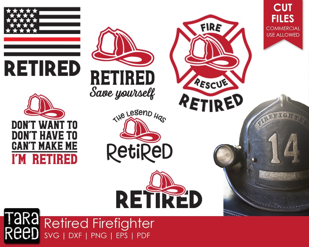 Retired Firefighter SVG and Cut Files for Crafters - Etsy