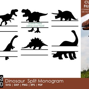 Dinosaur Split Monogram Dinosaur SVG and Cut Files for - Etsy