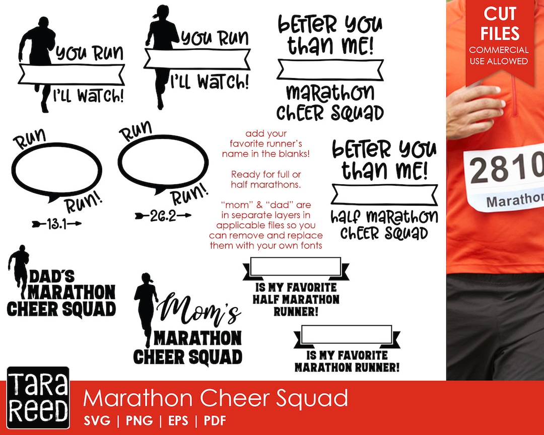 Marathon Cheer Squad - Marathon SVG and Cut Files for Crafters - Etsy