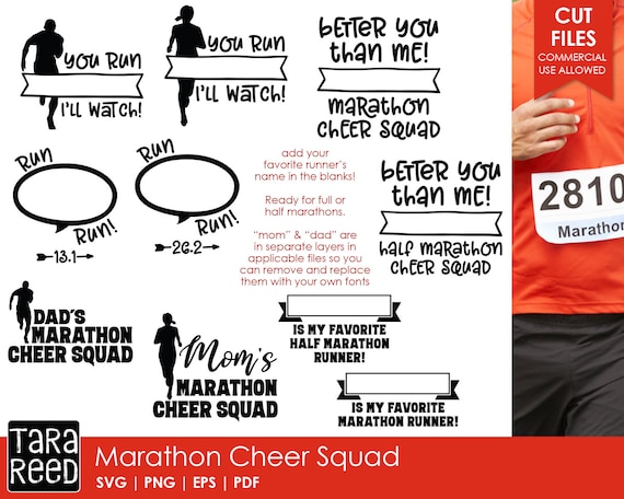 Marathon Cheer Squad Marathon SVG and Cut Files for Crafters | Etsy UK