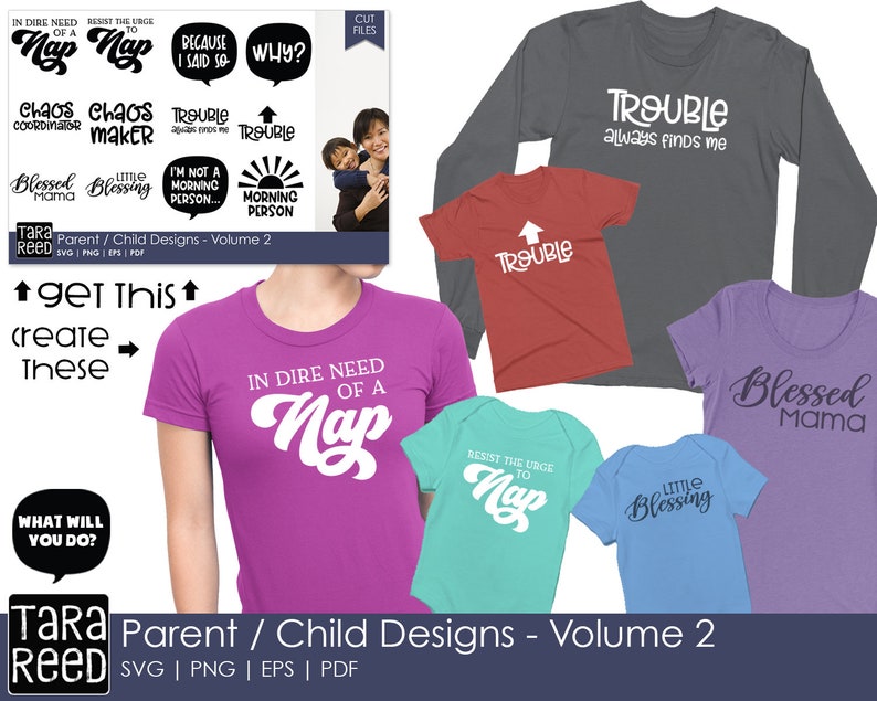 Parent Child Designs Vol 2 Family SVG and Cut Files for - Etsy