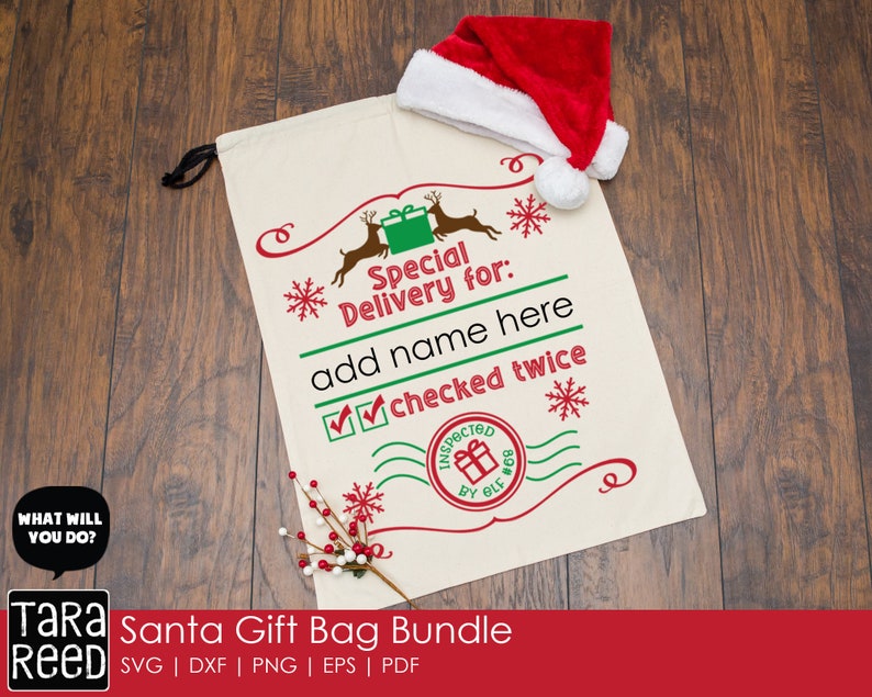 Santa Gift Bag SVG and Cut Files for Crafters | Etsy