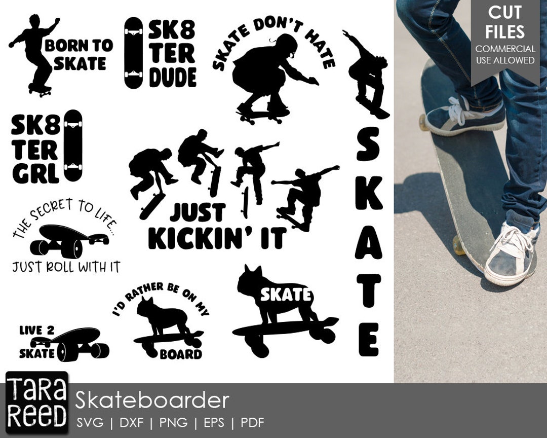 Skateboarder - Skateboarding SVG and Cut Files for Crafters - Etsy
