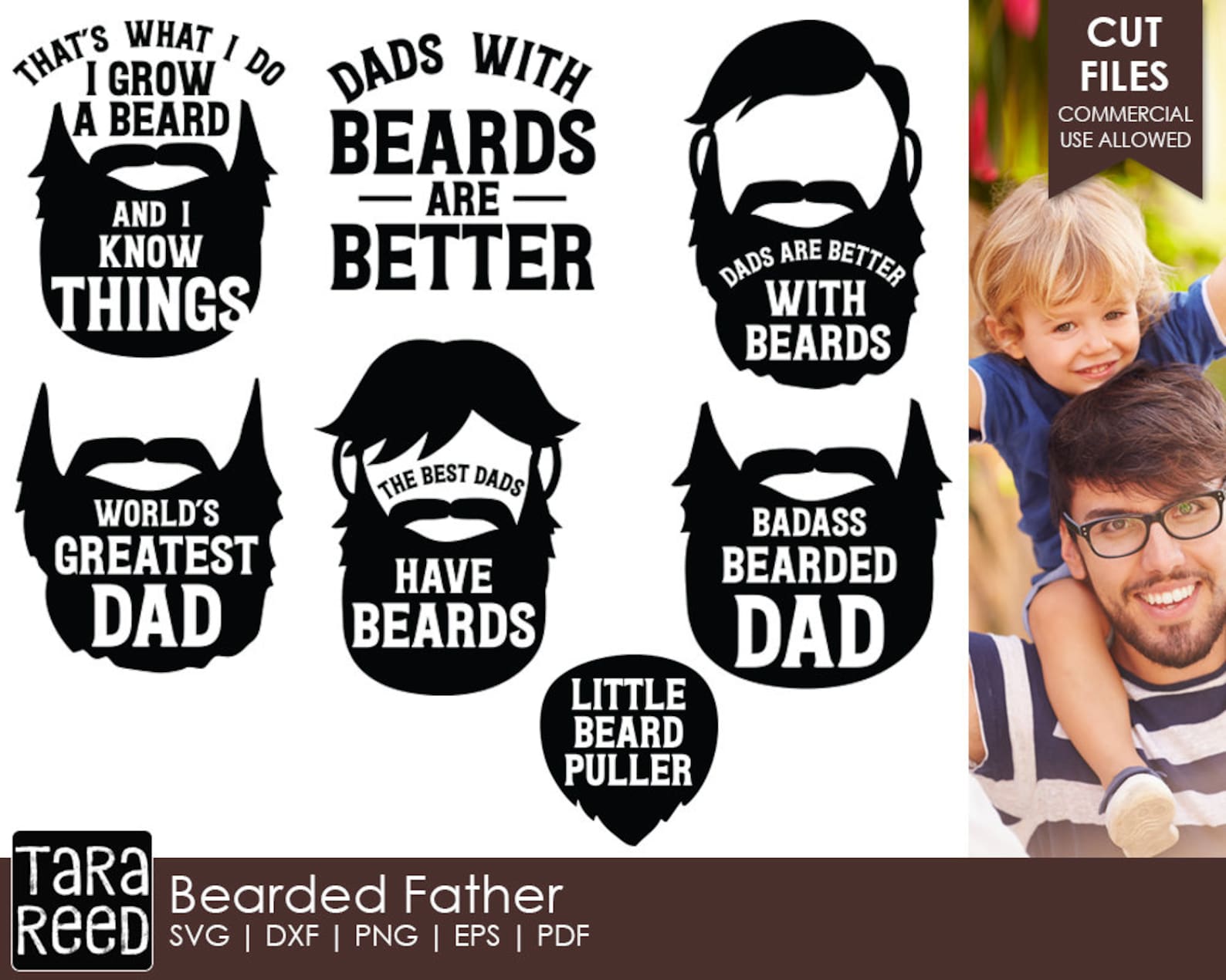 Bearded Father Beard SVG and Cut Files for Crafters | Etsy