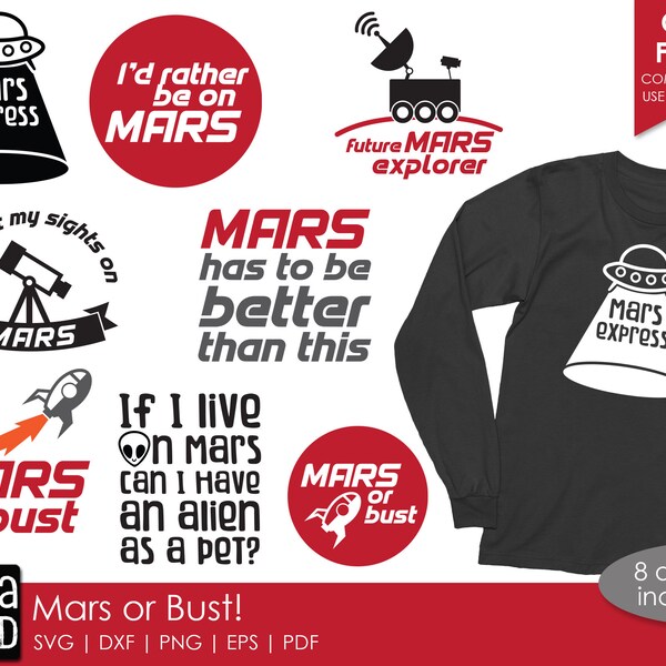 Mars Svg - Etsy